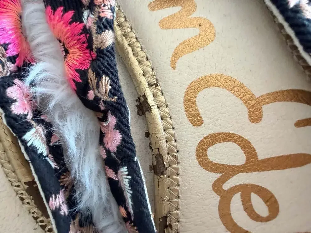Sam Edelman | Shoes | Sam Edelman Floral Embroidered Ballet Flats Size ...